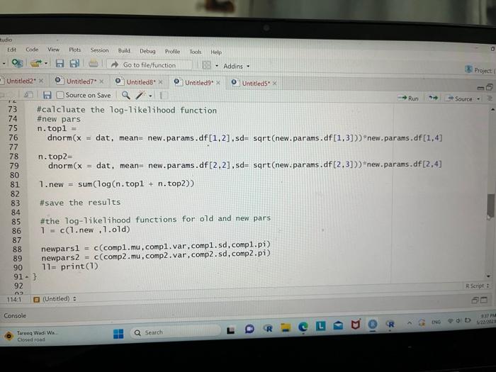 Solved This is code for gaussian mixture model clustering i | Chegg.com
