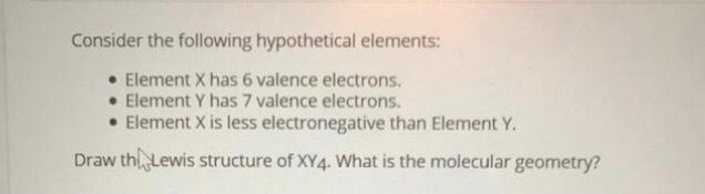 Solved Consider the following hypothetical elements: • | Chegg.com