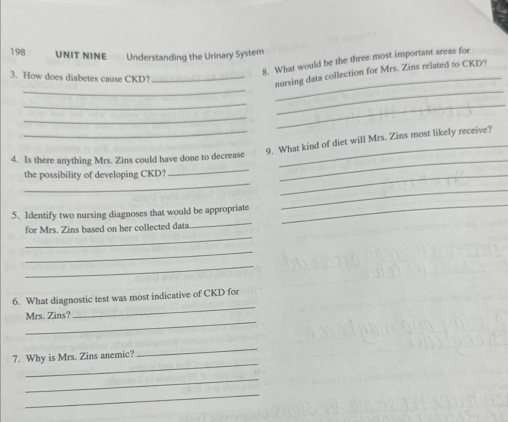 Solved 198UNIT NINE Understanding the Urinary System3. ﻿How | Chegg.com