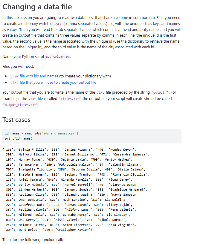 Solved DO NOT USE IMPORTChanging a data fileIn this lab | Chegg.com