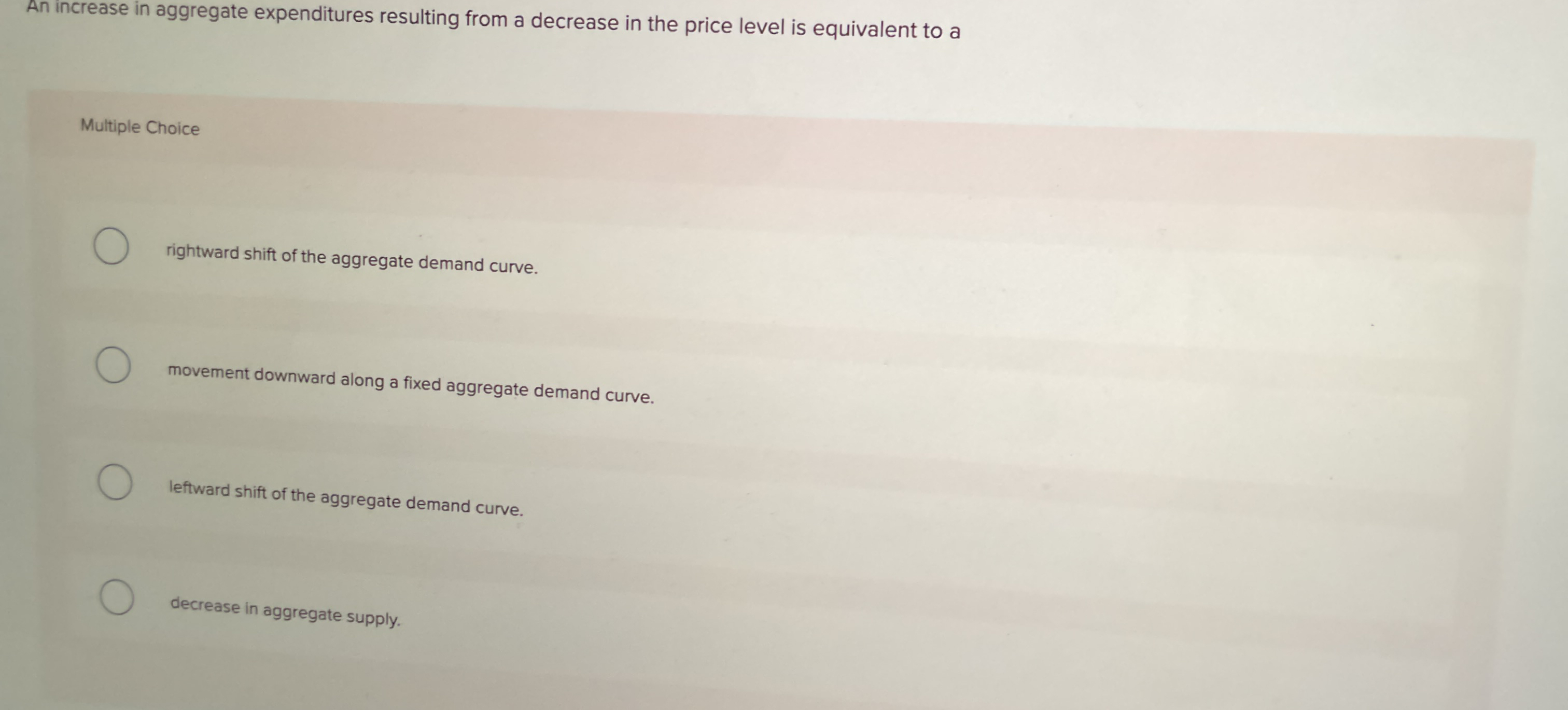 Solved An increase in aggregate expenditures resulting from | Chegg.com