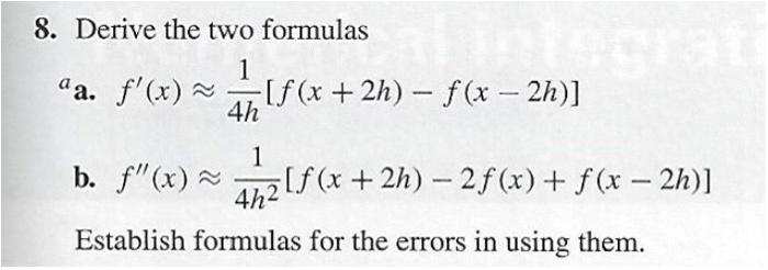 Solved 8. Derive the two formulas a. | Chegg.com