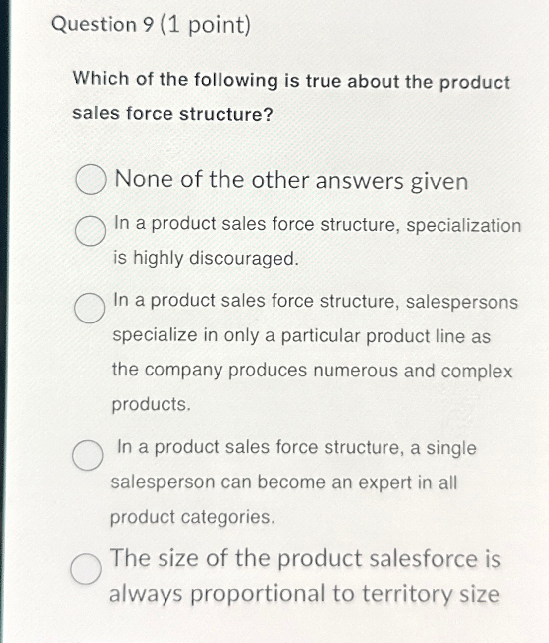 Solved Question 9 (1 ﻿point)Which of the following is true | Chegg.com