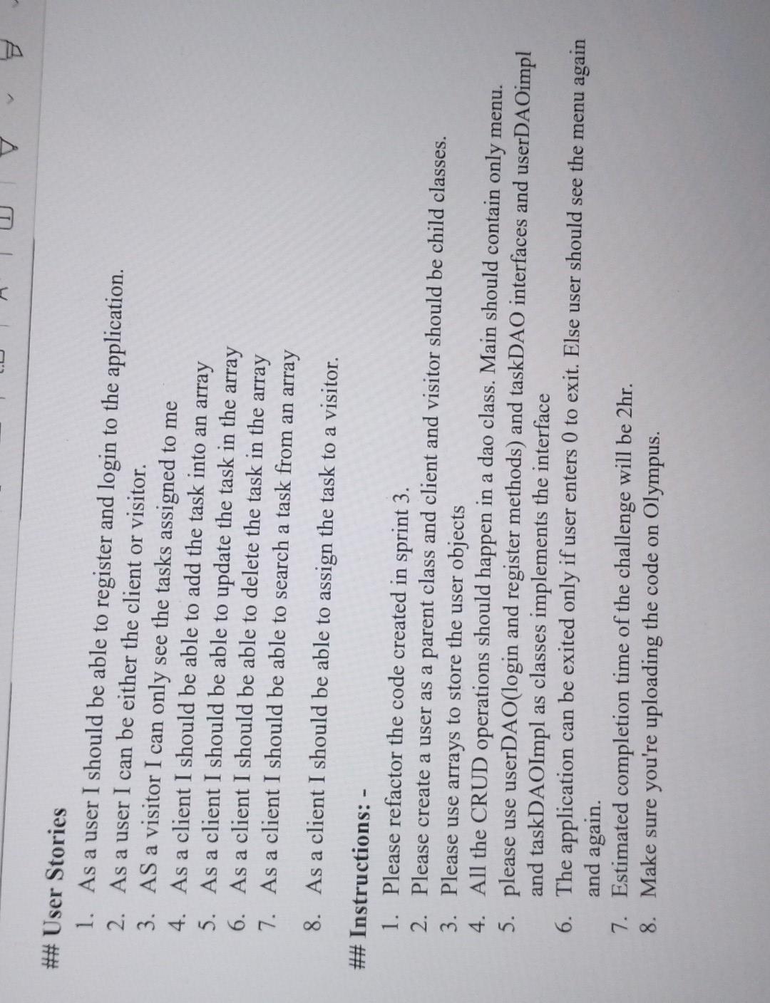 Solved \# User Stories 1. As a user I should be able to | Chegg.com