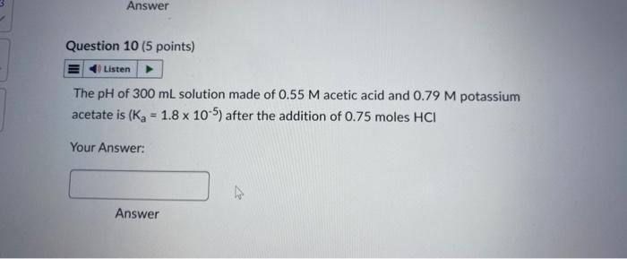 Consider the following buffer system: 0.74M H2CO3 and | Chegg.com