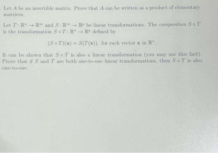 Solved Let A be an invertible matrix. Prove that A can be | Chegg.com
