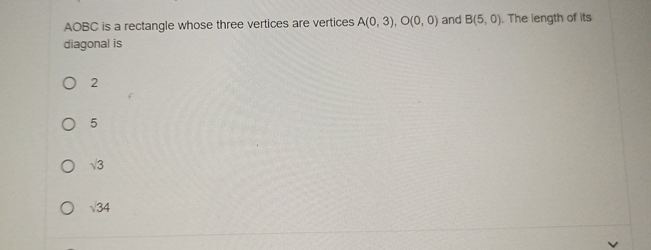 Solved AOBC is a rectangle whose three vertices are vertices | Chegg.com