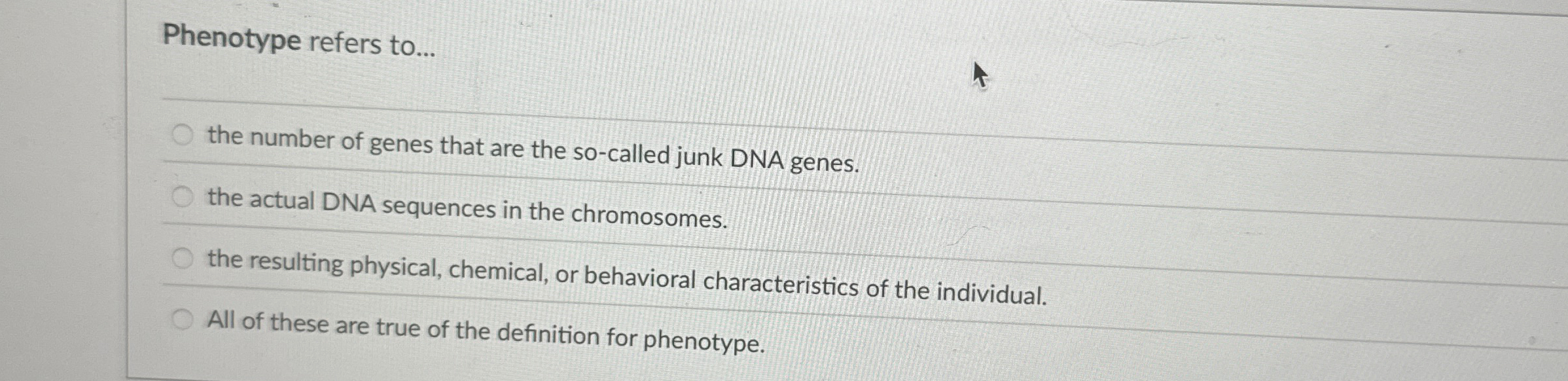 High Quality SOLUTION Phenotype refers to...the number of genes that are | Chegg.com
