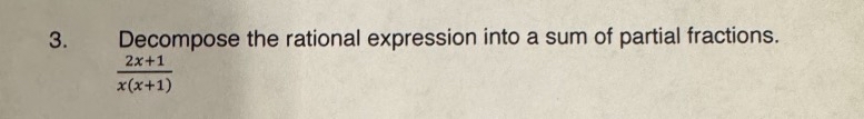 Solved Decompose the rational expression into a sum of | Chegg.com