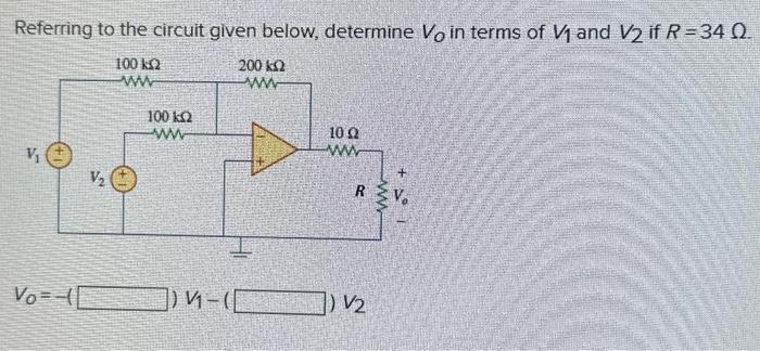 Solved Referring to the circuit given below, determine V0 in | Chegg.com