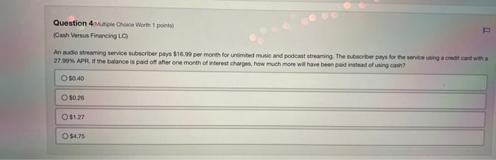 Solved Question 3(Multiple Choice Worth 3 points) (Mortgage | Chegg.com