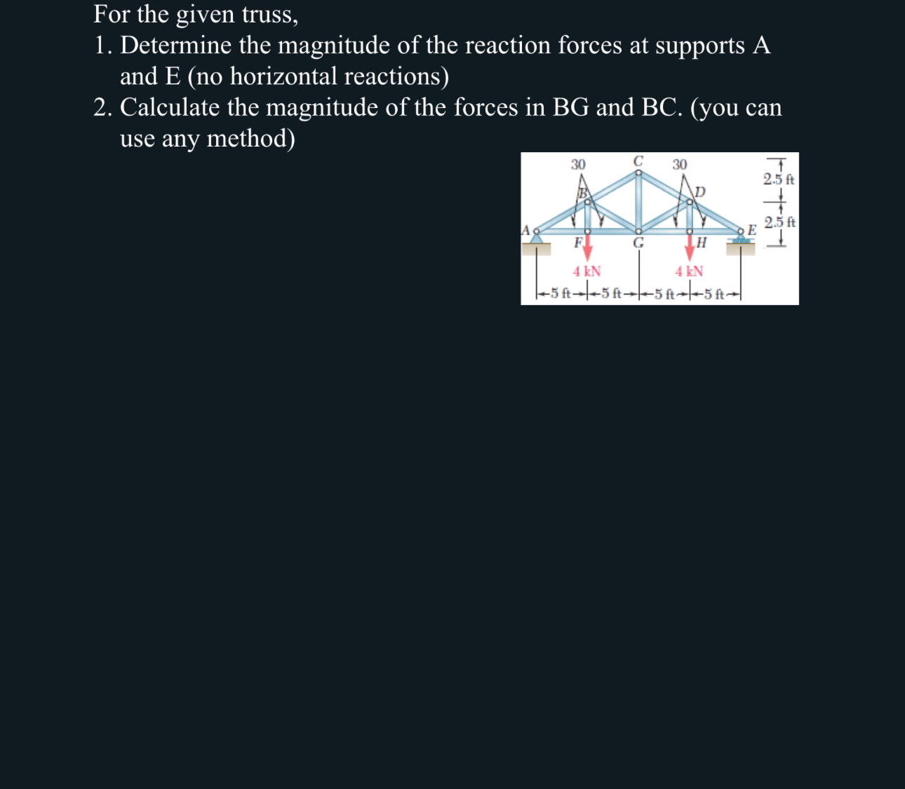 Solved For the given truss,Determine the magnitude of the | Chegg.com
