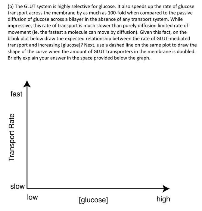 Solved (b) The GLUT system is highly selective for glucose. | Chegg.com