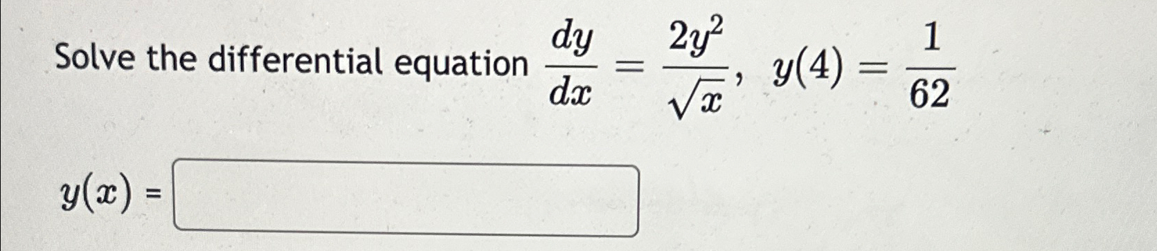Solved Solve the differential equation | Chegg.com