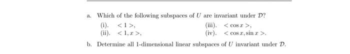 Solved 27 In the vector space of differentiable functions | Chegg.com