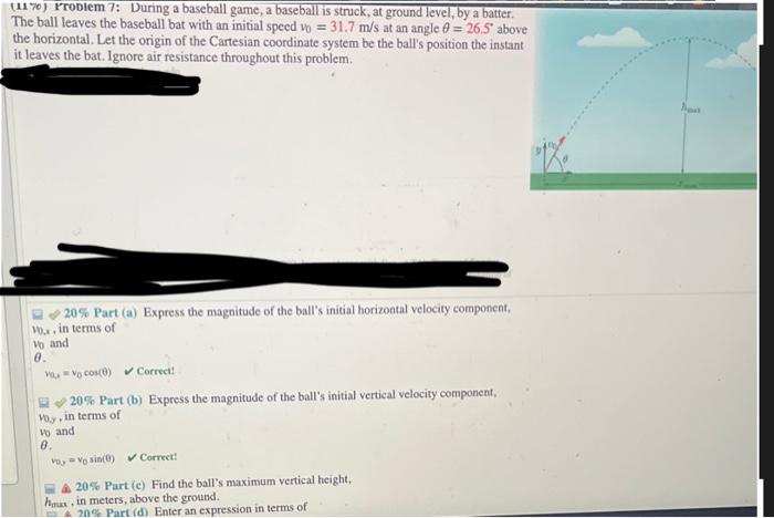 Solved (11 \% ) Problem 7: During a baseball game, a | Chegg.com