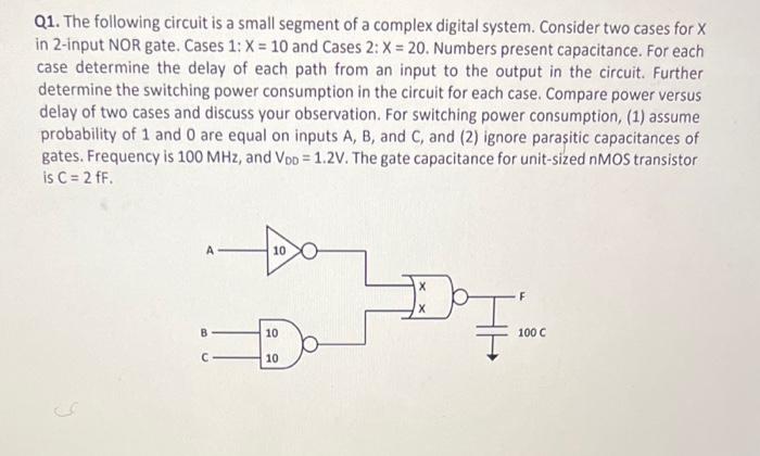 Q1. The following circuit is a small segment of a | Chegg.com