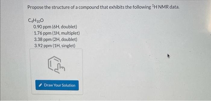 Solved Propose the structure of a compound that exhibits the | Chegg.com