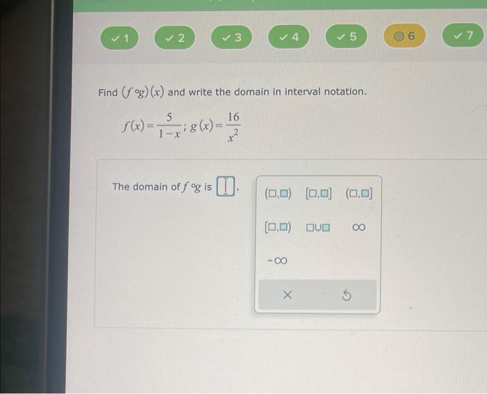 Solved Find (f∘g)(x) and write the domain in interval | Chegg.com