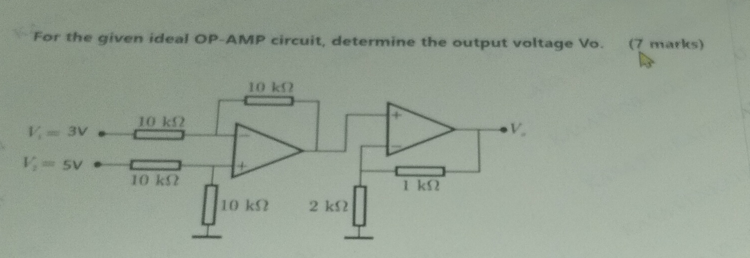 Solved For the given ideal OP-AMP circuit, determine the | Chegg.com