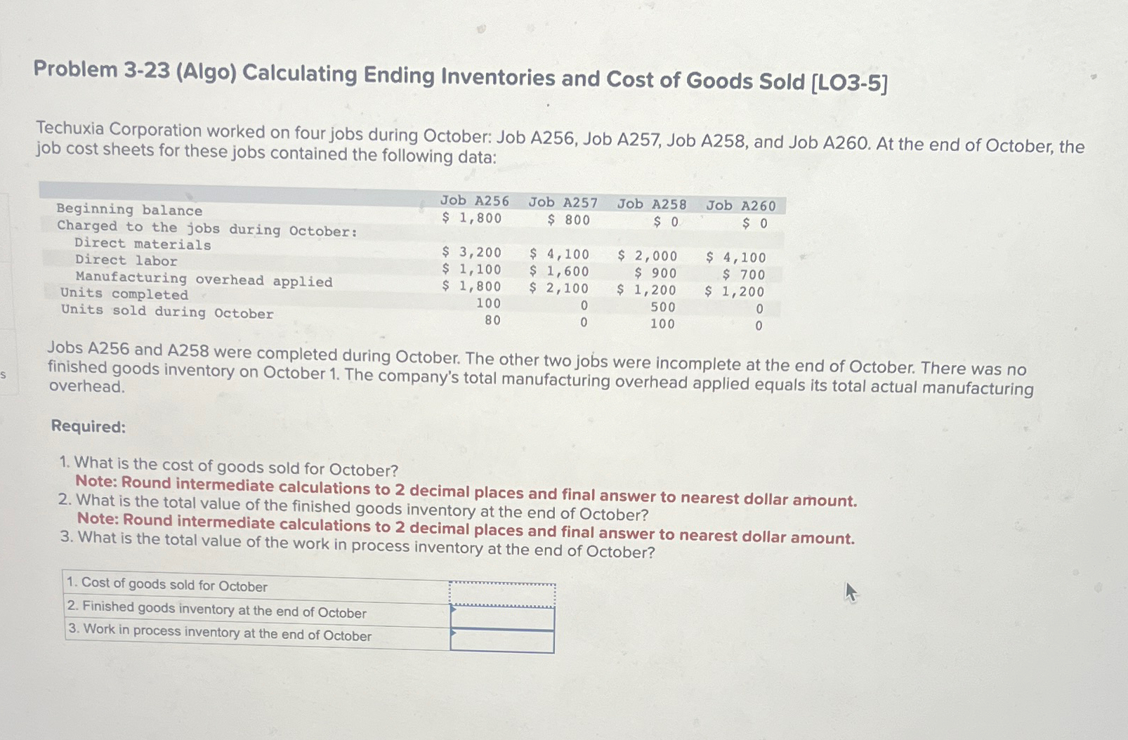 Solved Problem 3-23 (Algo) ﻿Calculating Ending Inventories | Chegg.com