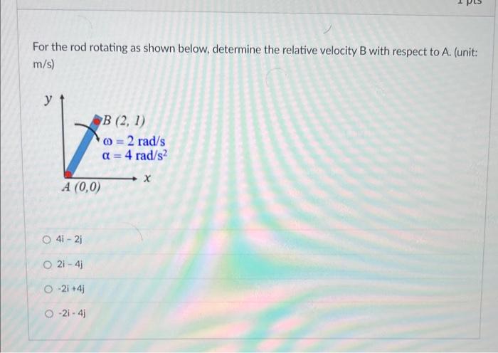 Solved For the rod rotating as shown below, determine the | Chegg.com