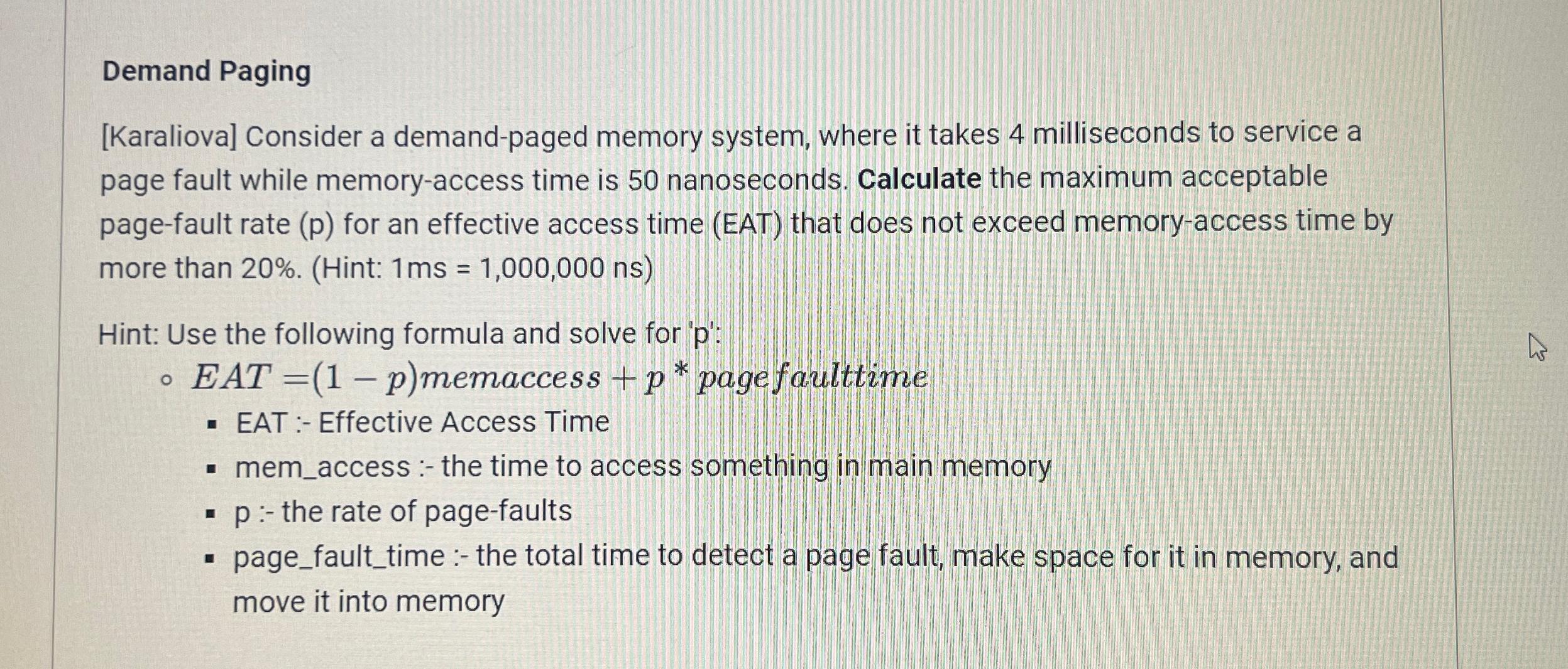 Solved Demand Paging[Karaliova] ﻿Consider a demand-paged | Chegg.com