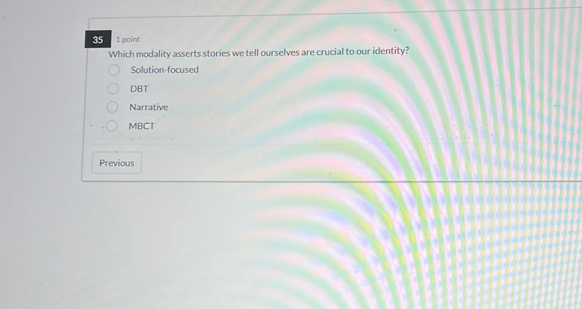 Solved 351 ﻿pointWhich modality asserts stories we tell | Chegg.com