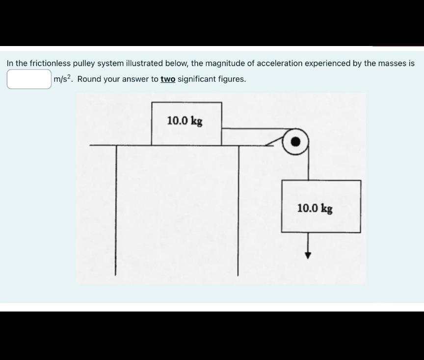 Solved In the frictionless pulley system illustrated below, | Chegg.com