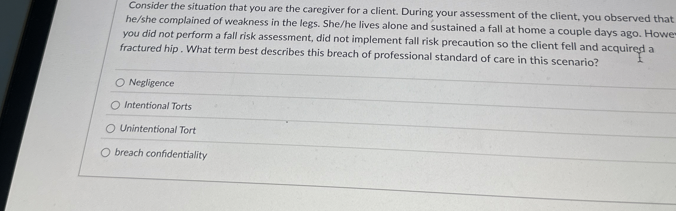 Solved Consider the situation that you are the caregiver for | Chegg.com