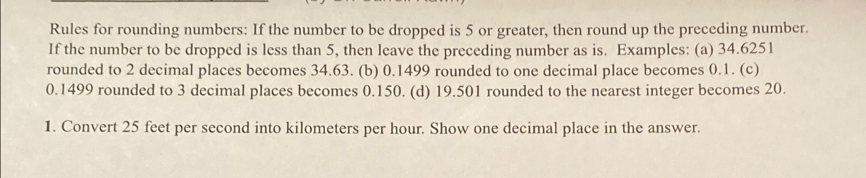 Solved Rules for rounding numbers: If the number to be | Chegg.com