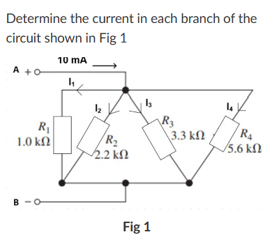 Solved Determine the current in each branch of thecircuit | Chegg.com