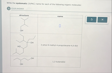 Solved Write the systematic (IUPAC) ﻿name for each of the | Chegg.com