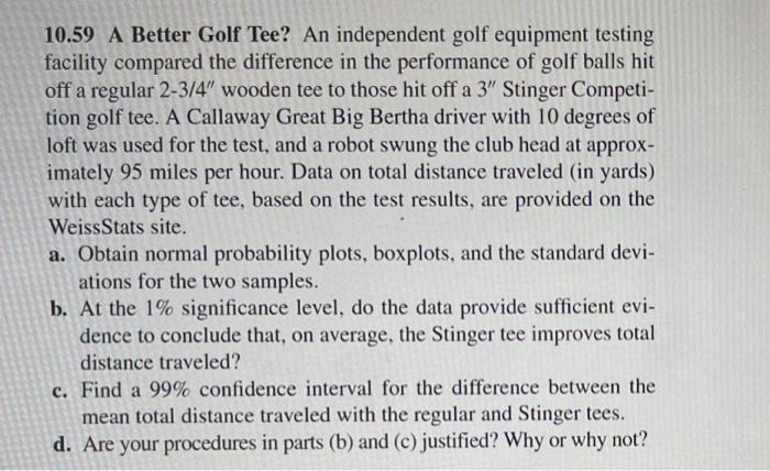 10.59 A Better Golf Tee? An independent golf | Chegg.com