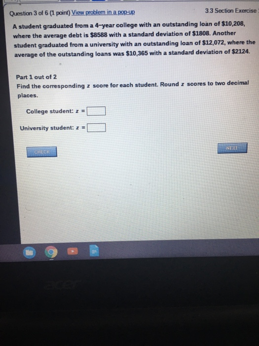 Solved Question 3 of 6 (1 point) View problem in a pop-up | Chegg.com