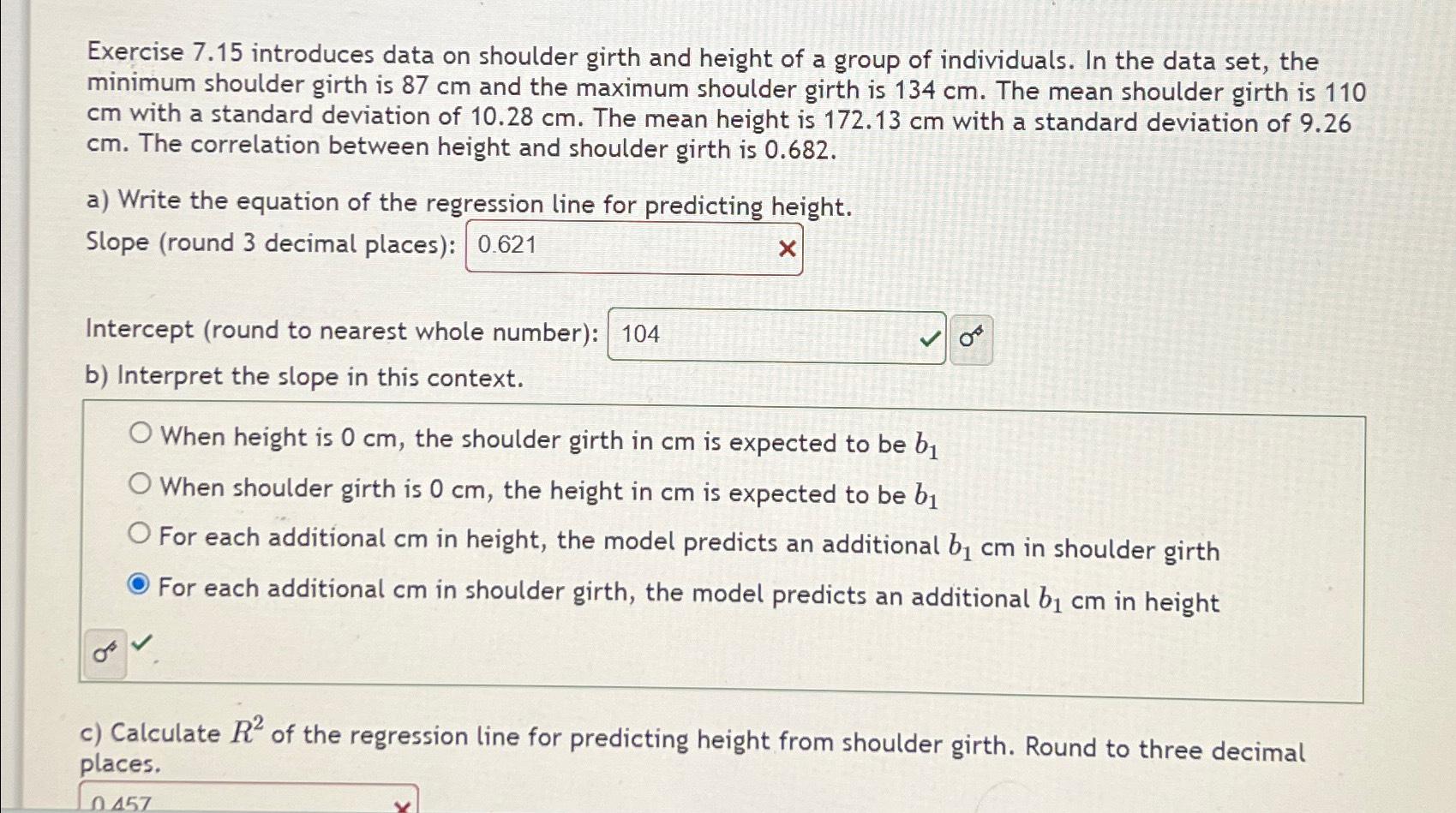 Exercise 7.15 ﻿introduces data on shoulder girth and | Chegg.com