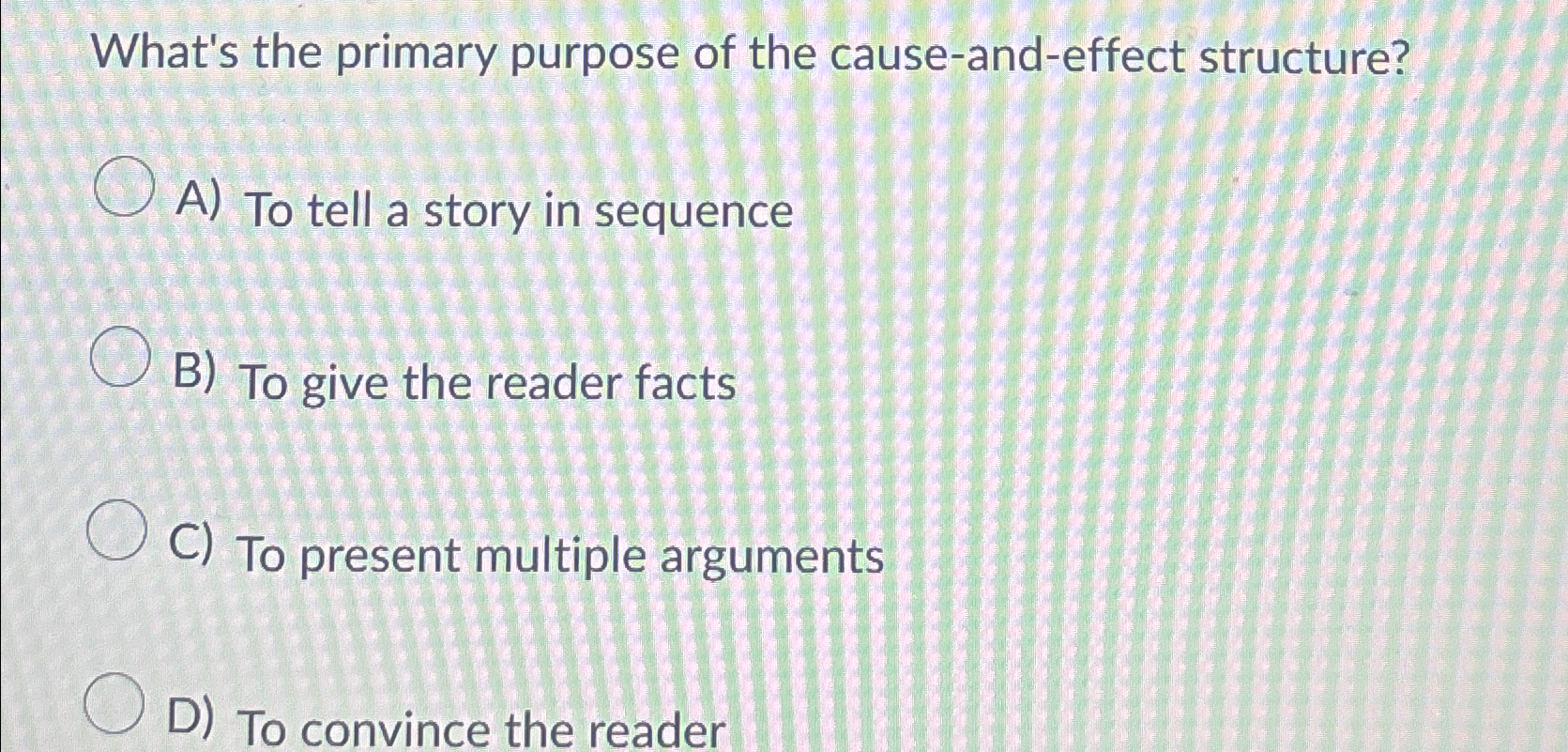 Solved What's the primary purpose of the cause-and-effect | Chegg.com
