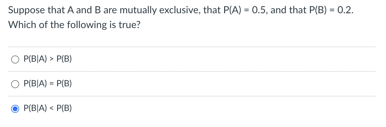 Solved Suppose that A and B ﻿are mutually exclusive, that | Chegg.com