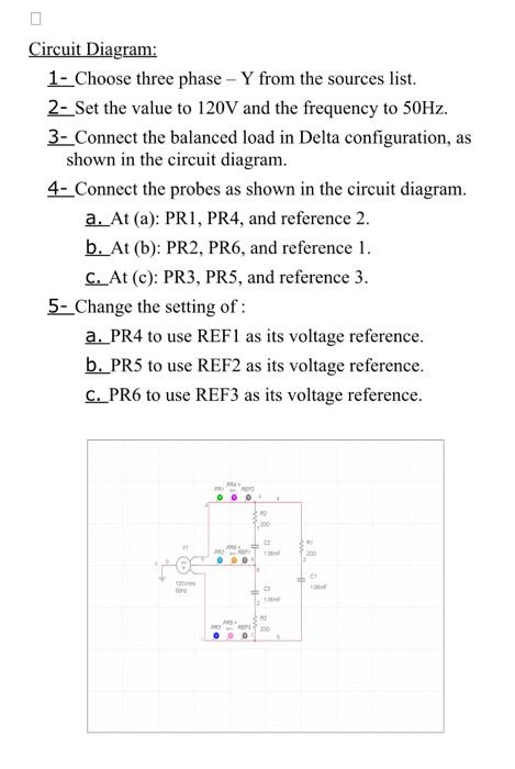 Solved Circuit Diagram: 1-Choose three phase - Y from the | Chegg.com
