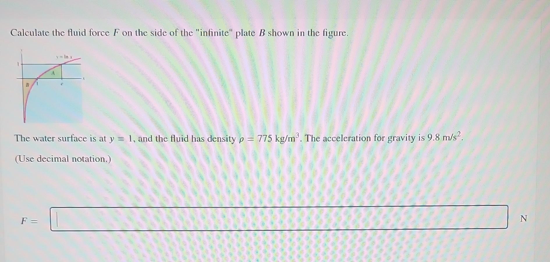 Solved Calculate the fluid force F on the side of the | Chegg.com