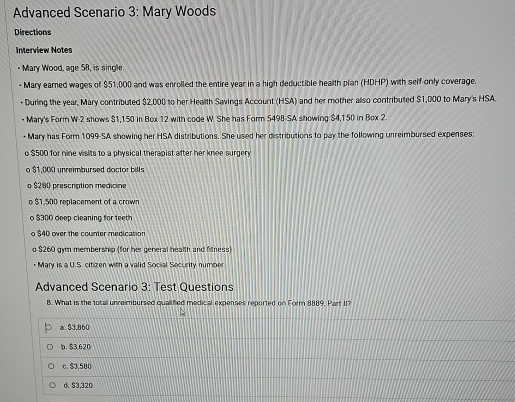 Advanced Scenario 3: Mary WoodsDirectionsInterview | Chegg.com