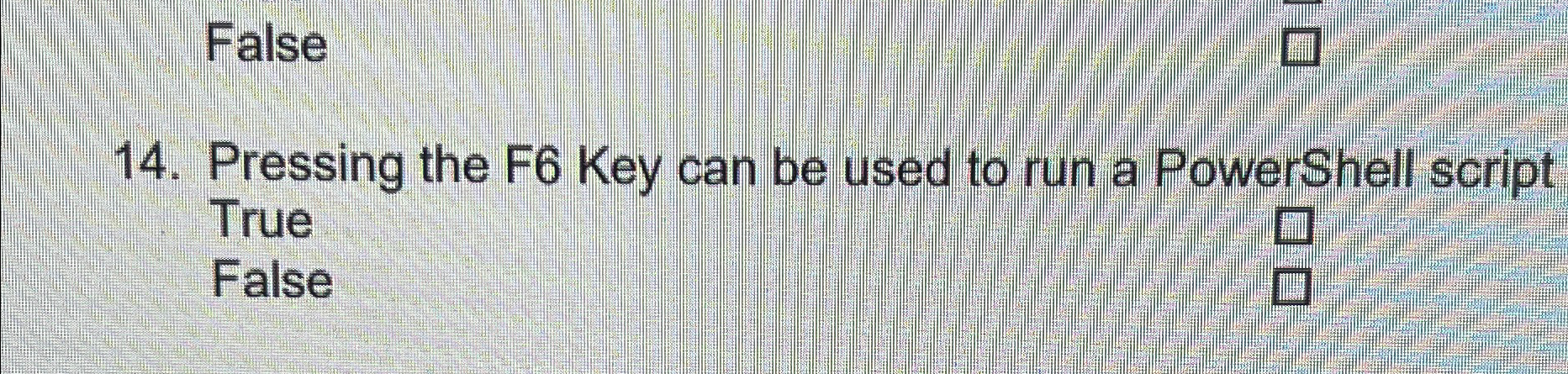 Solved 14. ﻿Pressing the F6 ﻿Key can be used to run a | Chegg.com