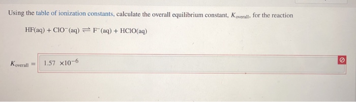 Solved Using the table of ionization constants, calculate | Chegg.com