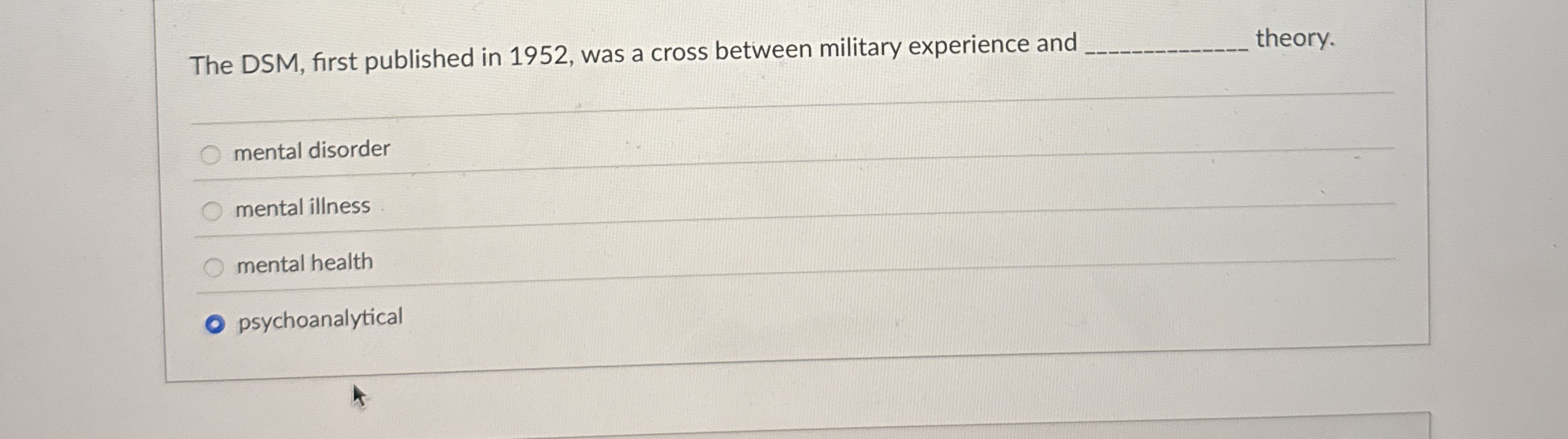 High Quality SOLUTION The DSM, ﻿first published in 1952, ﻿was a cross ...
