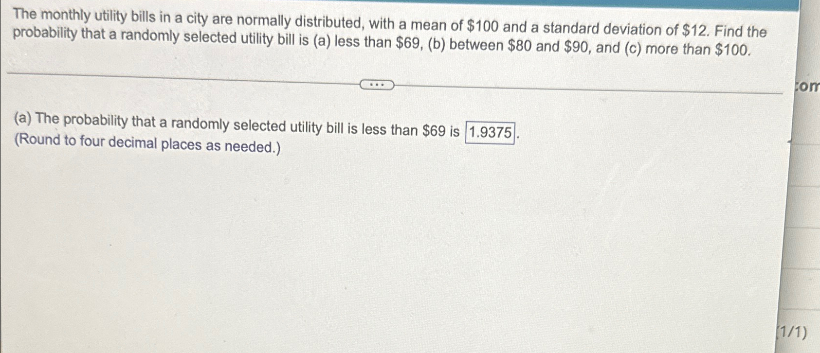 Solved The monthly utility bills in a city are normally | Chegg.com