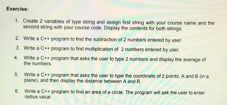 Solved 1. Create 2 variables of type string and assign first | Chegg.com