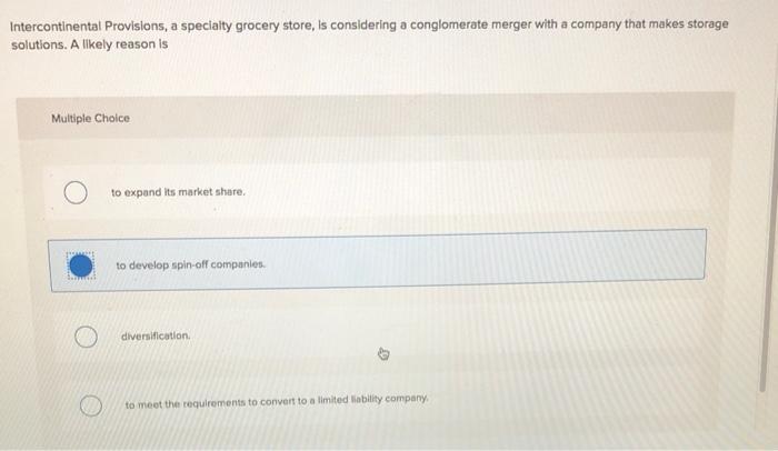 Solved Intercontinental Provisions, a specialty grocery | Chegg.com