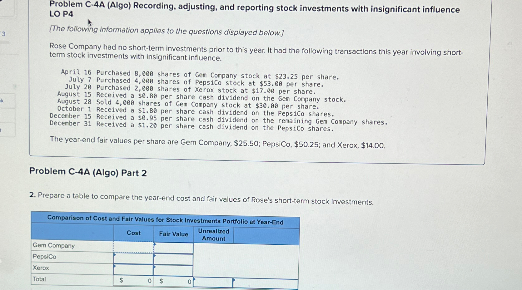 Solved Problem C-4A (Algo) ﻿Recording, adjusting, and | Chegg.com