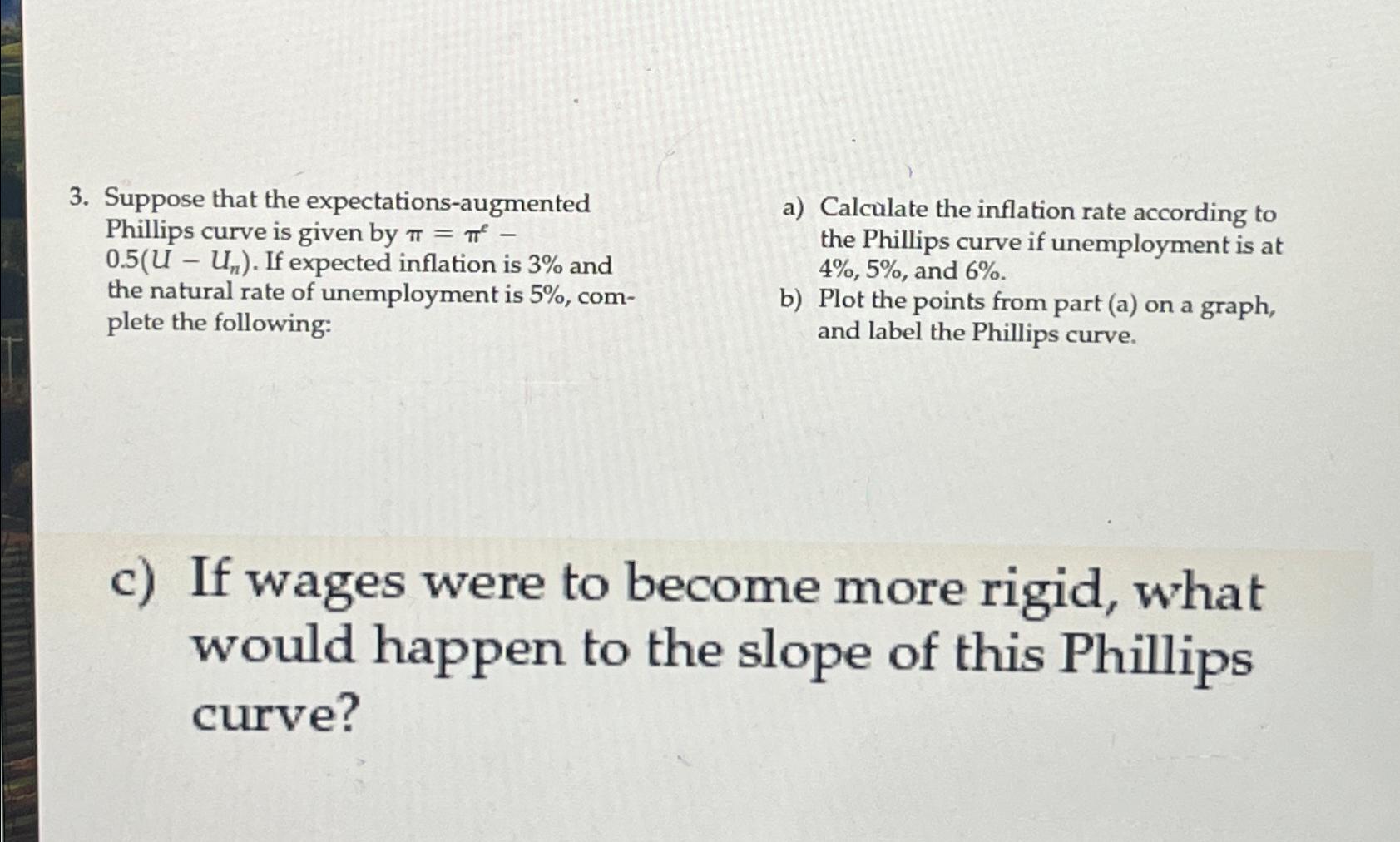 Solved Suppose that the expectations-augmented Phillips | Chegg.com