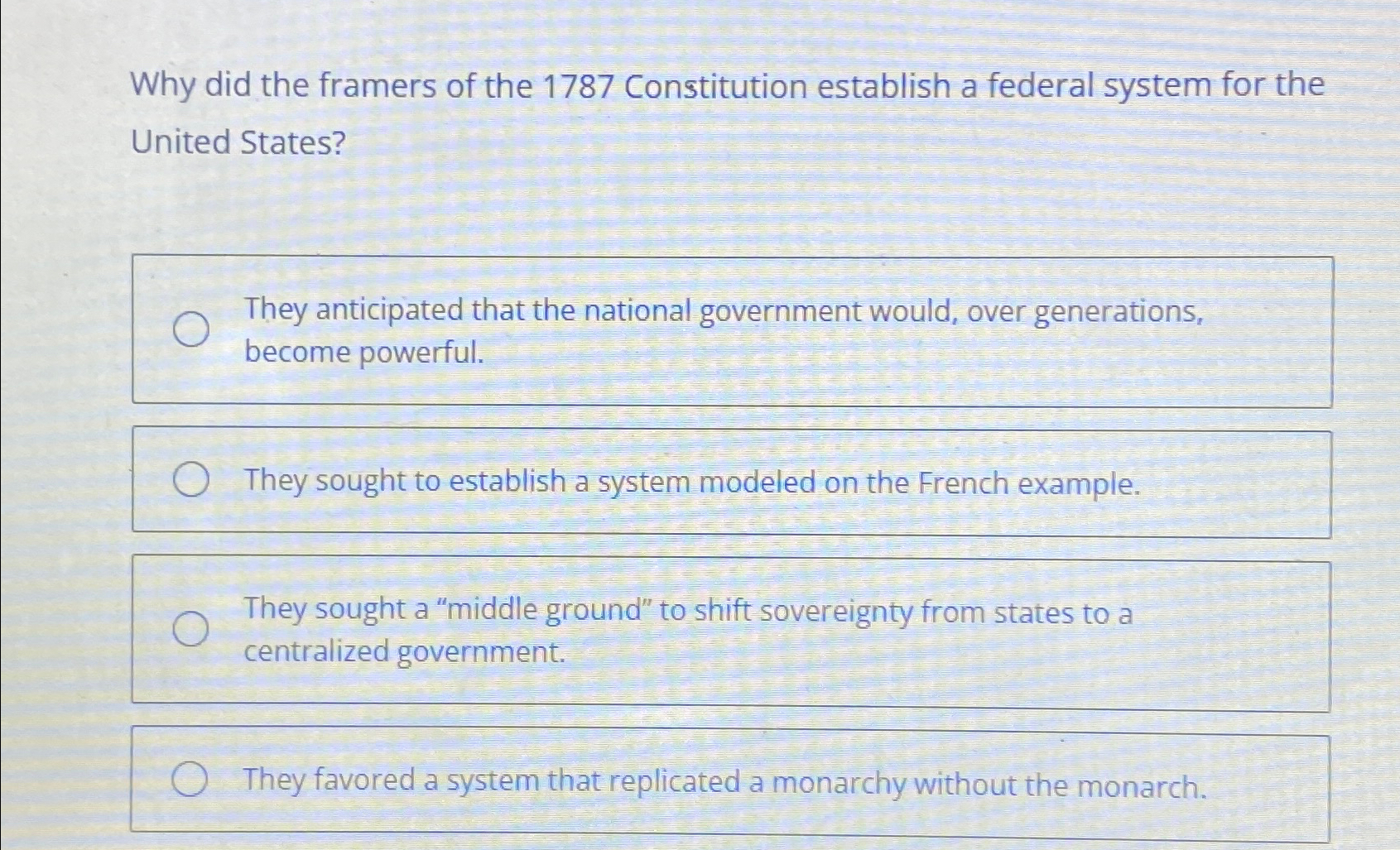 Solved Why did the framers of the 1787 ﻿Constitution | Chegg.com